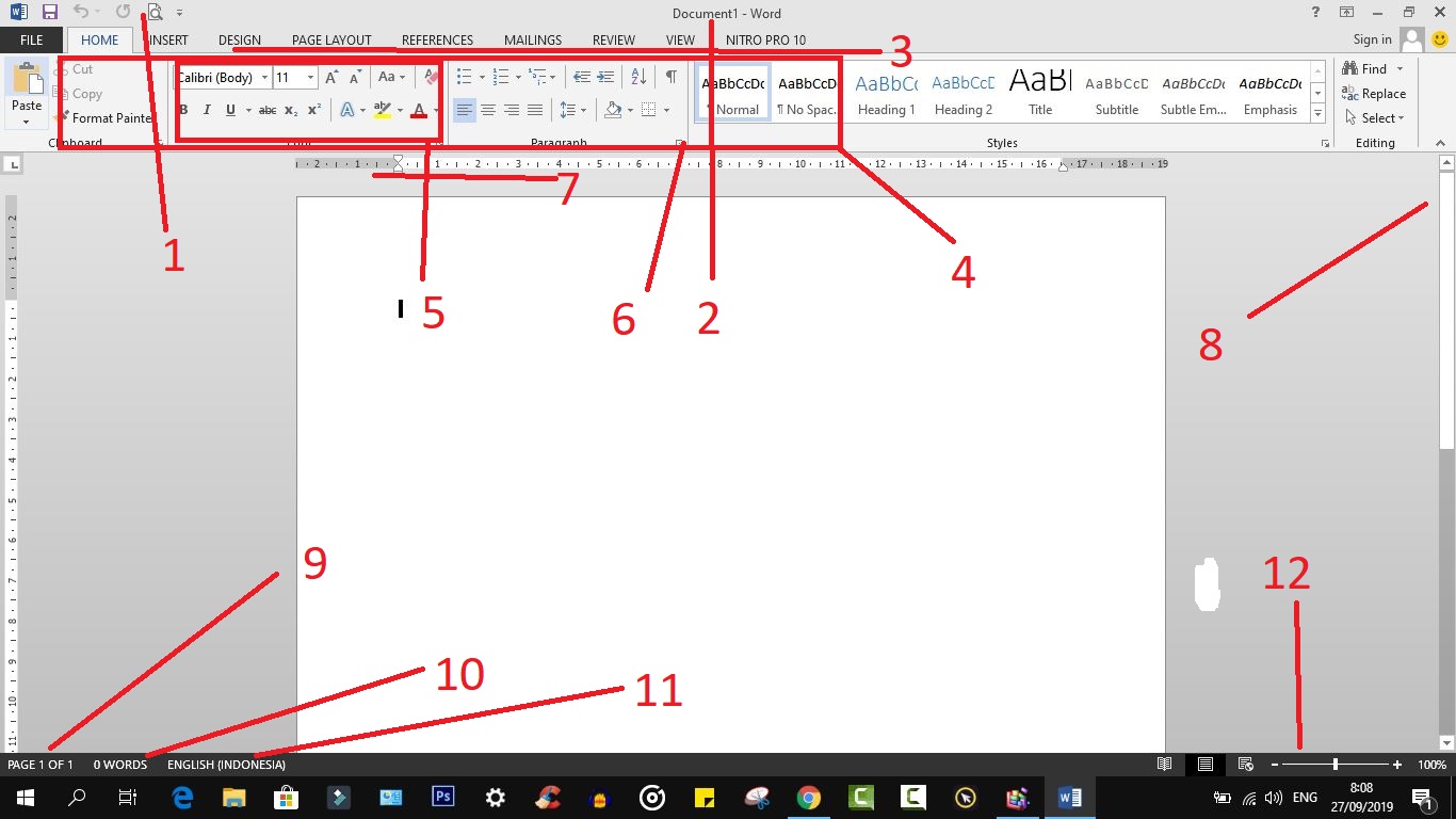 Bagian-bagian dari Microsoft WORD 2013 - Entutor