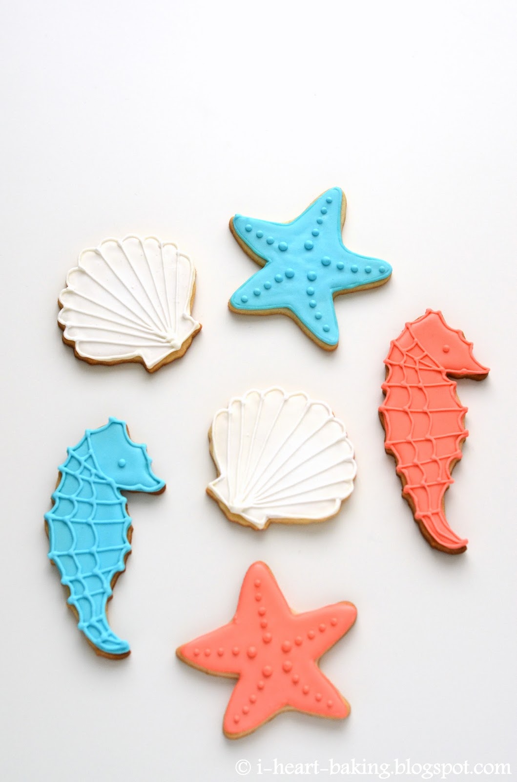 i heart baking!: seashell, starfish, and seahorse cookies
