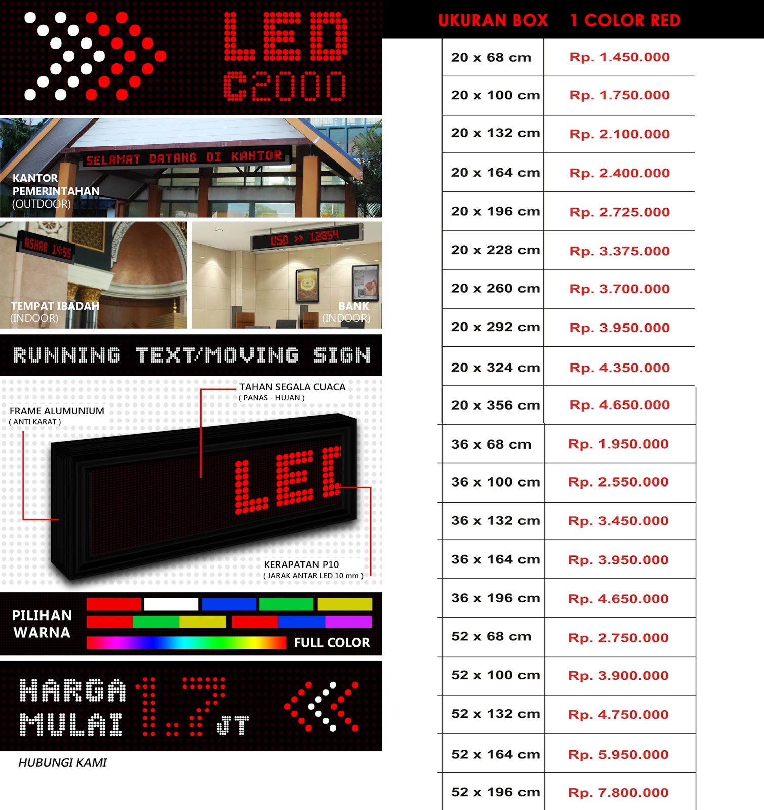 Harga Running Text ~ Mesin Antrian C2000