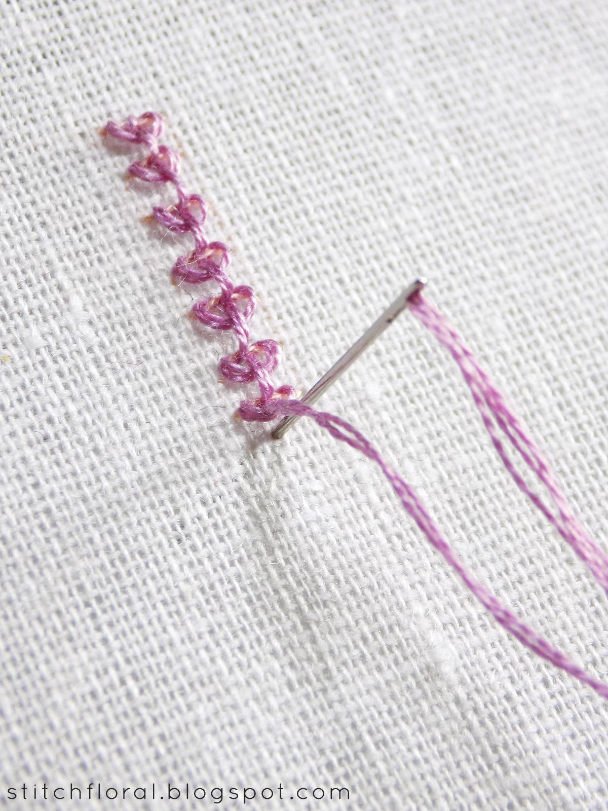 Raised Chain Stitch tutorial - Stitch Floral