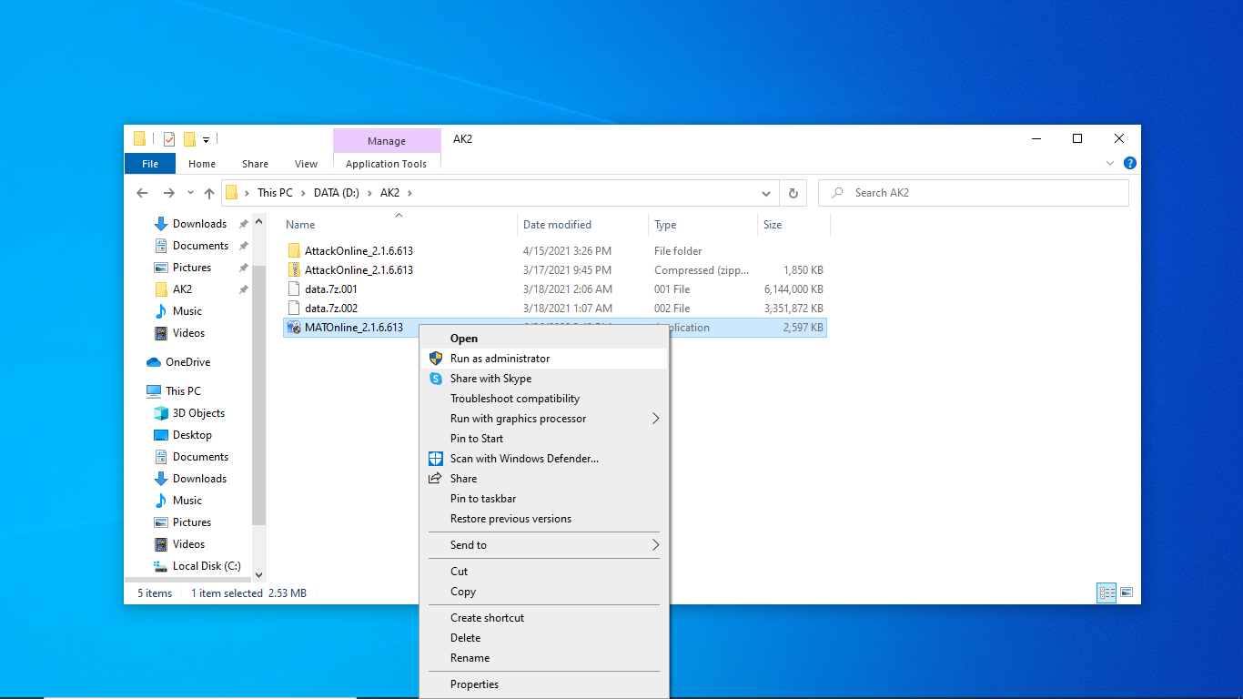 AK2 install - Attack Online 2021 (E-SPORT) - Sideth New
