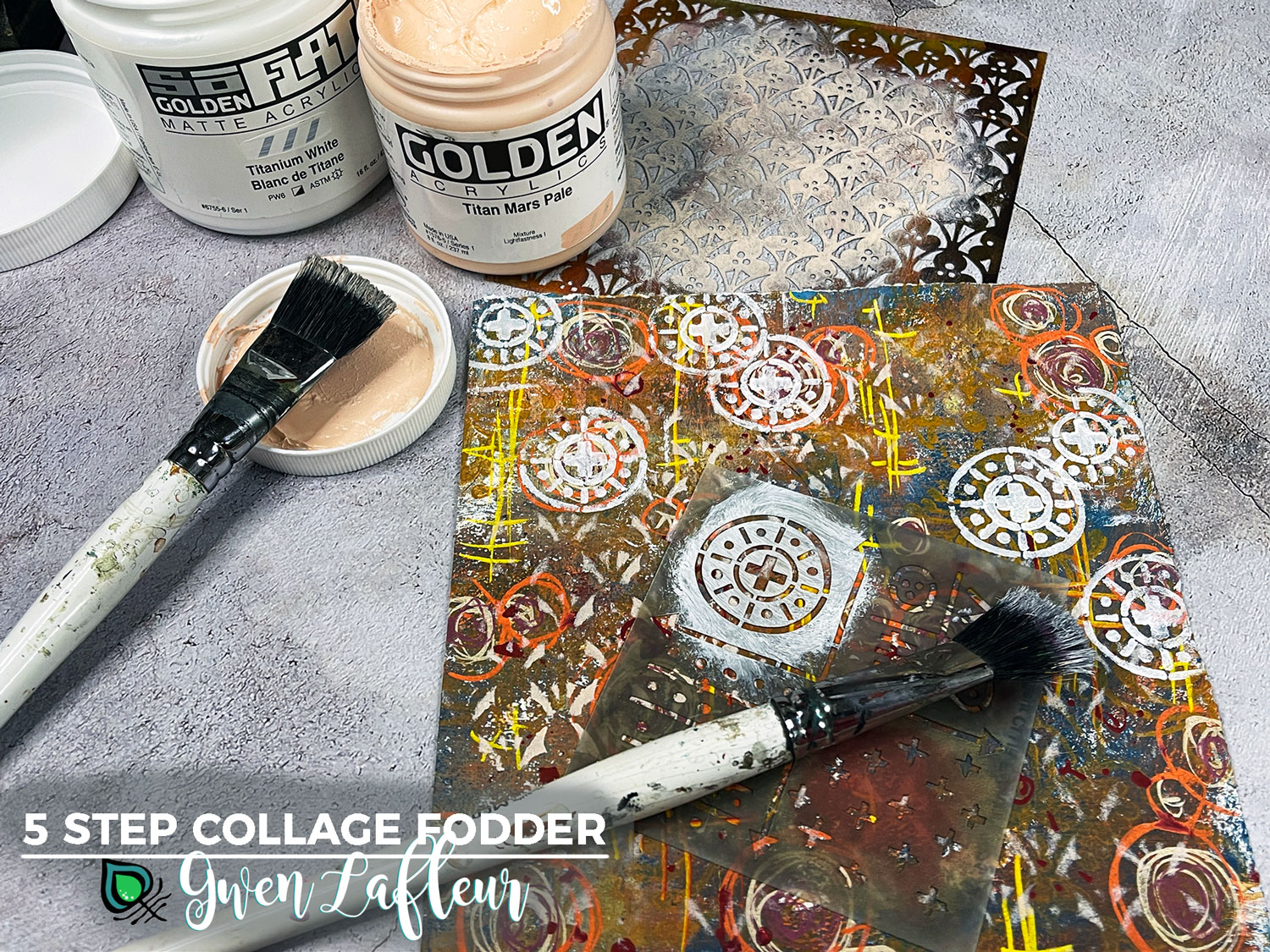 StencilGirl Talk: 5 Step Collage Fodder... With Stencils!