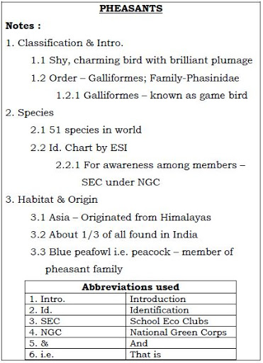 English Class: Note Making