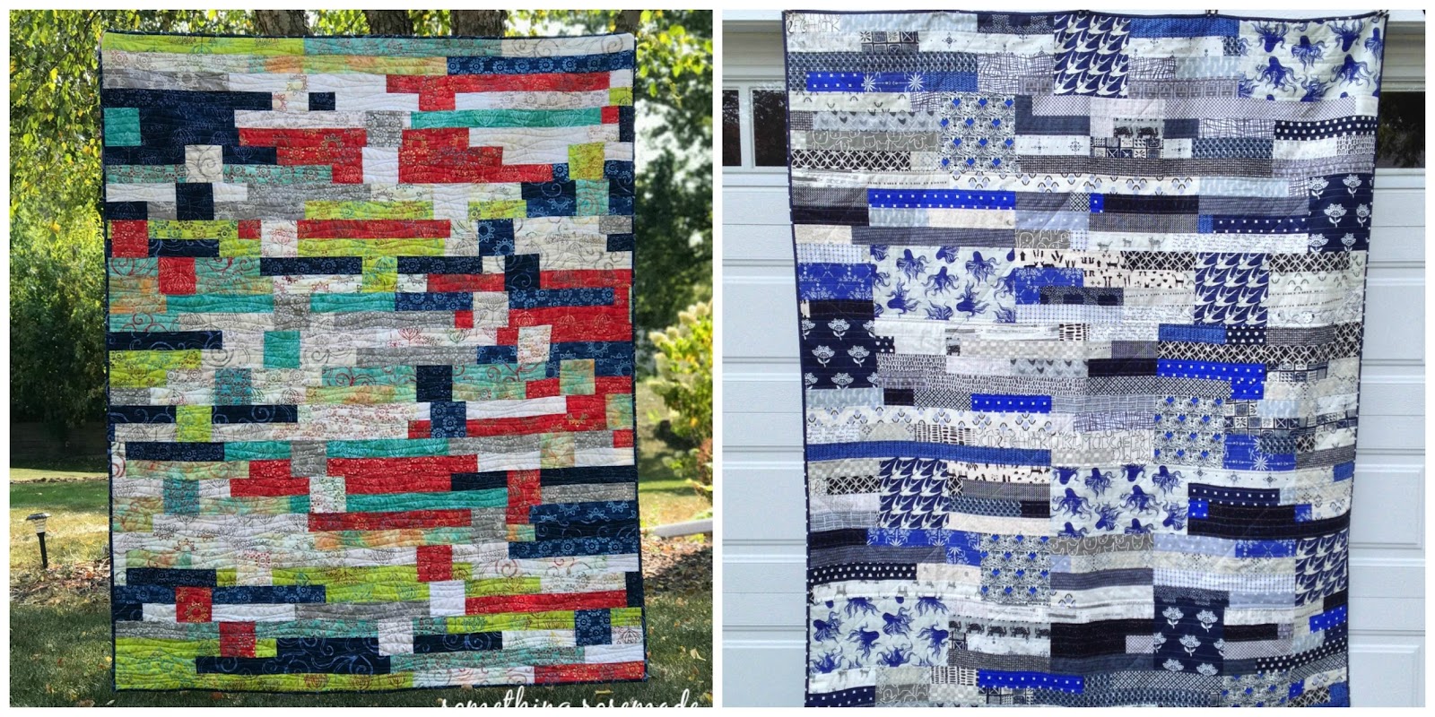 something rosemade: Staggered Strips and Squares Quilt, A Sort-of Tutorial
