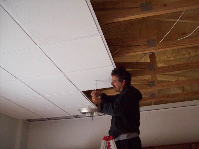 Mike and Lisa's World: Chapter 36...Installing Ceiling Tile, Lights ...