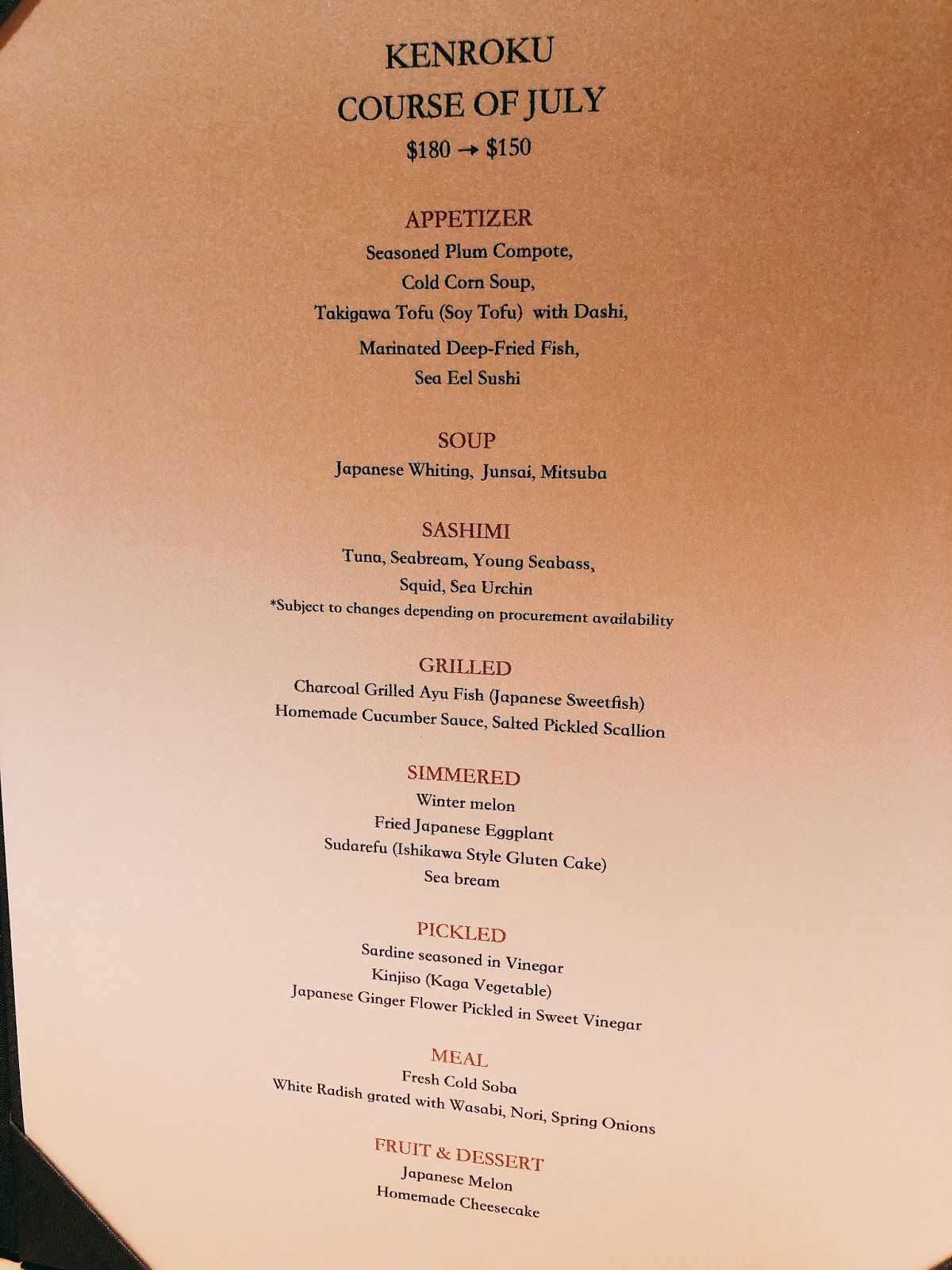 In Black And White: Kenroku - Food Review