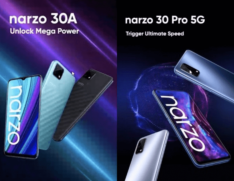 realme narzo 30A with 6,000mAh battery and narzo 30 Pro 5G with 120Hz screen now official