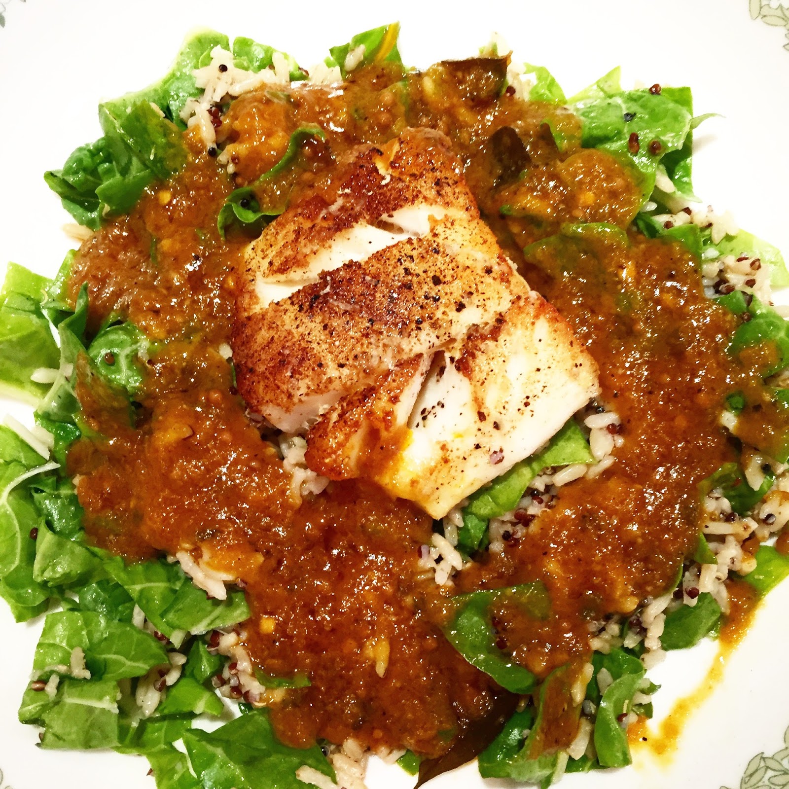 Roast Cod with Coconut Curry Sauce