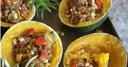 In en om die huis: GEM SQUASH WITH GREEK MINCE FILLING