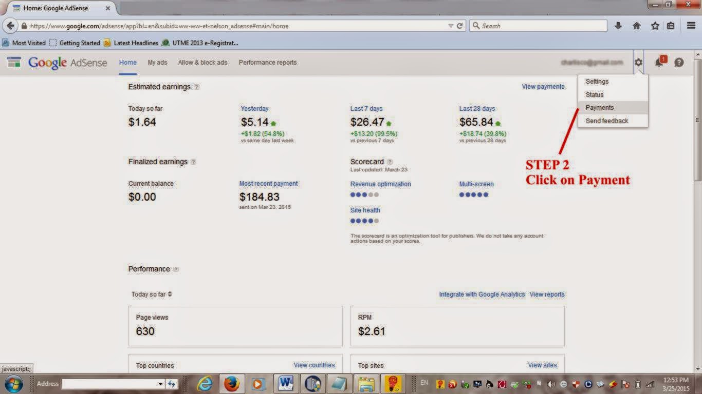 How To Receive Google Adsense Payment Through Ur Diamond Saving Acct ...