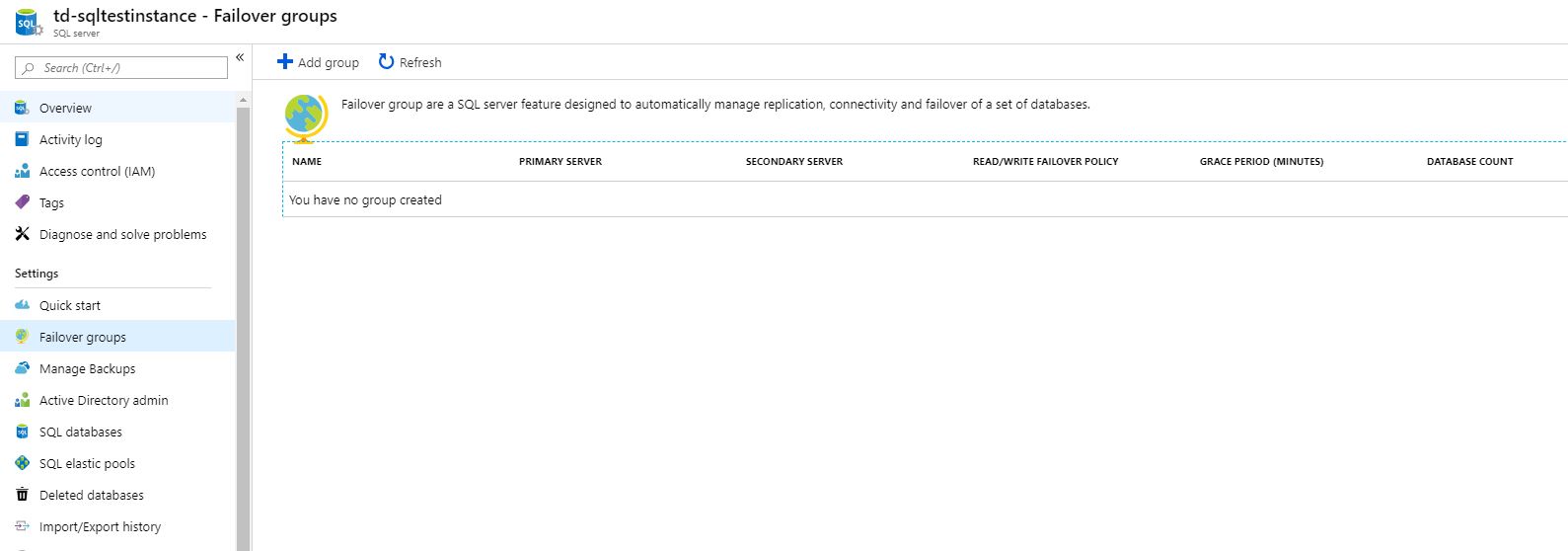 Sql Server Technet Configure Sql Azure Auto Failover Group Azure Portal