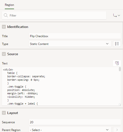 Flip Checkbox In Oracle Apex Using Html Css And Js