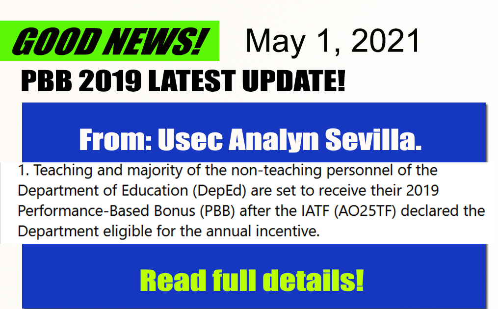PBB 2019 LATEST UPDATE, MAY 1, 2020 [Teaching and majority of the non ...