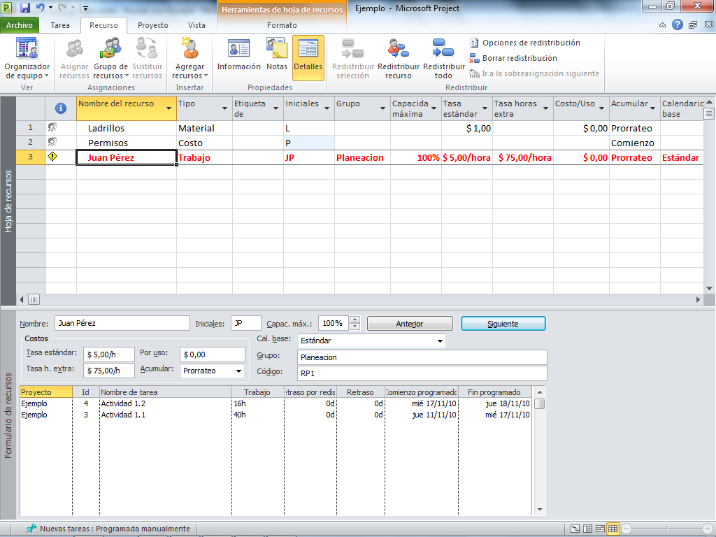 Ms - Project : Manejo de Recursos ~ Ing. Sistemas, Ing software, Ing ...