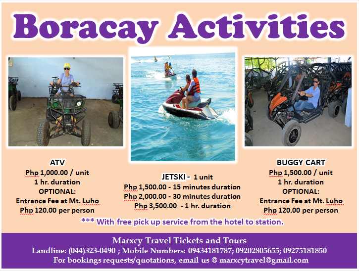 Marxcy Travel Tickets & Tours - Boracay Packages: Boracay Activities