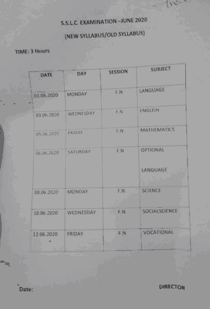 10th,11th, 12th Public Exam June 2020 - New Time Table - Download ...