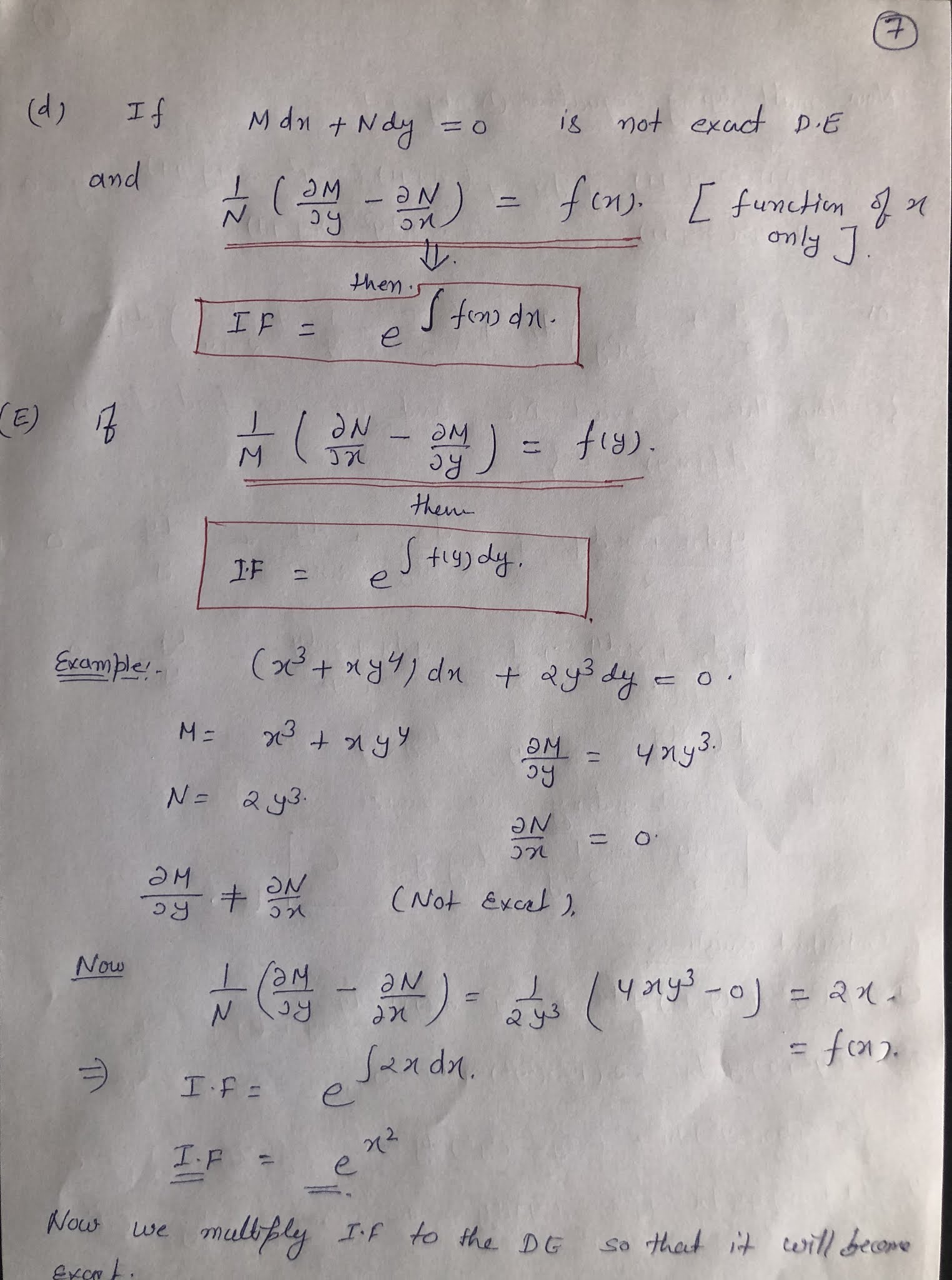 Engineering Mathematics Reducible To Exact Differential Equation