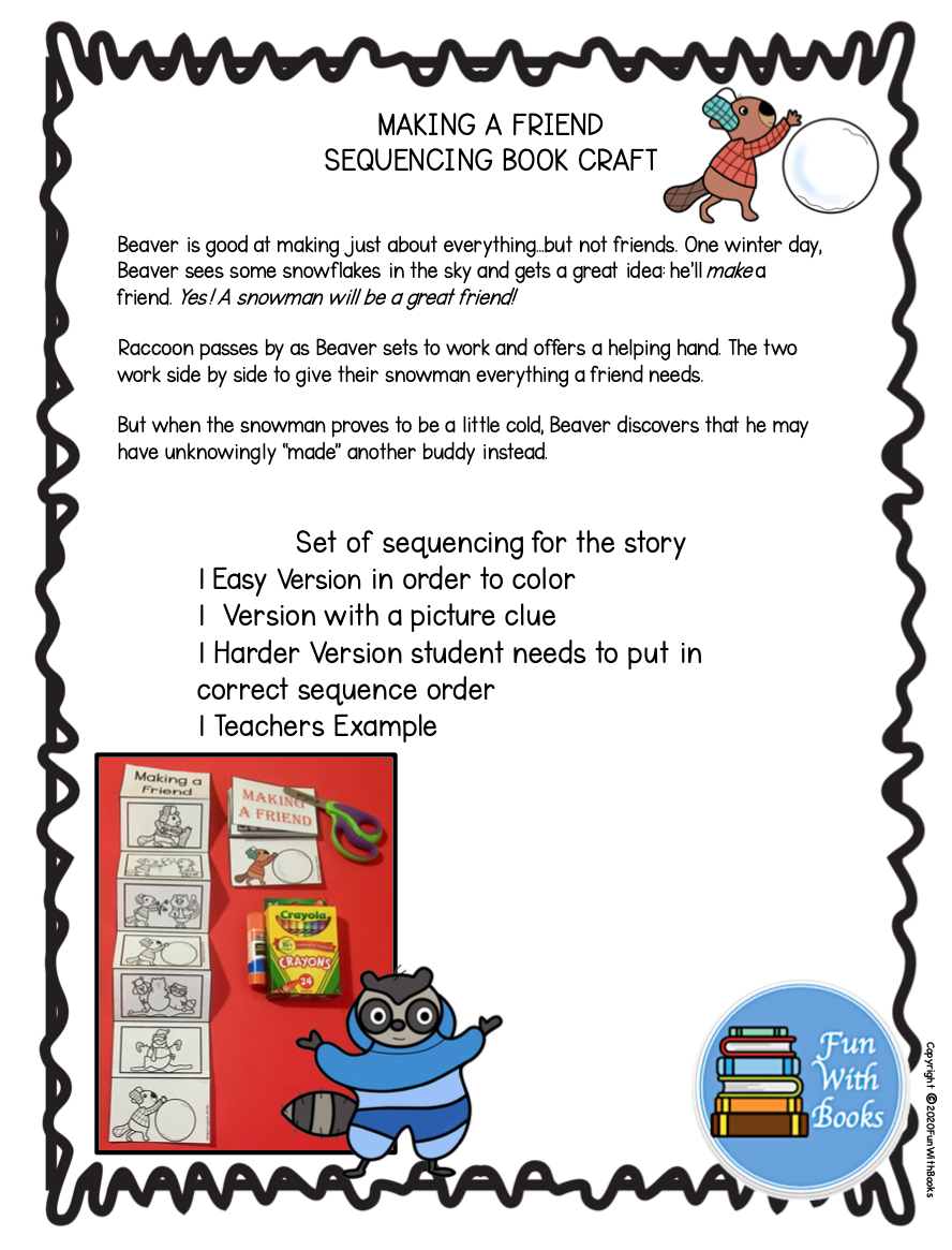 MAKING A FRIEND SEQUENCING ~ Book Units by Lynn