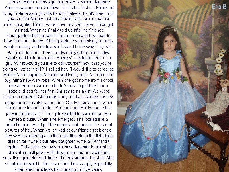 Eric's Transgender Captions: Amelia's First Christmas as a Girl