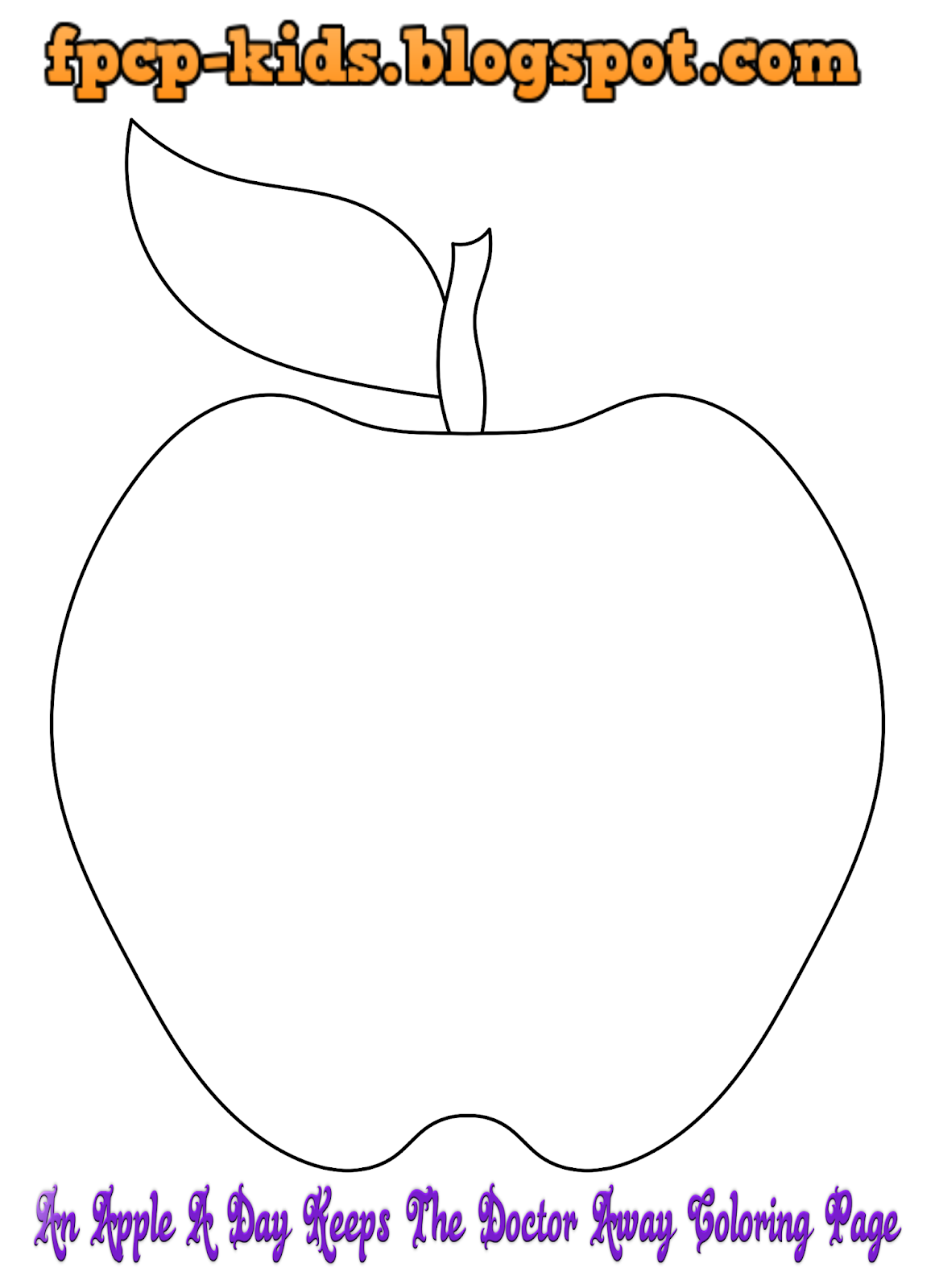 An Apple A Day Keeps The Doctor Away Coloring Page - Free Printable ...