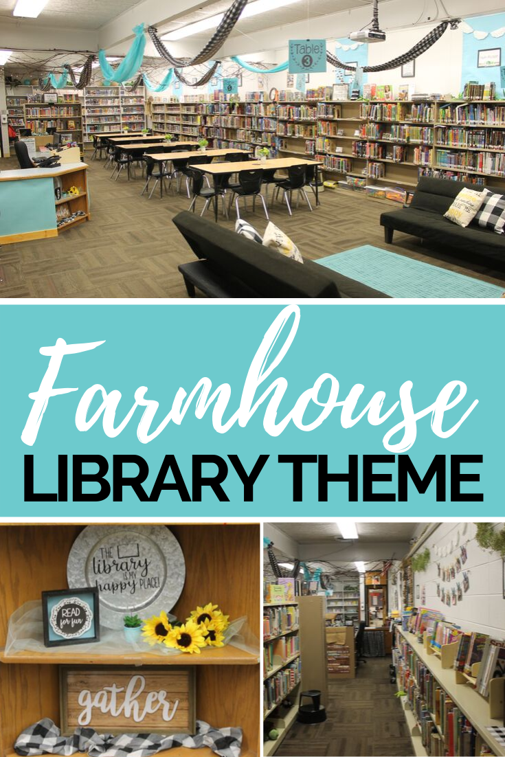 Farmhouse Library Theme for 2019-2020 {Before and After Makeover Pictures}