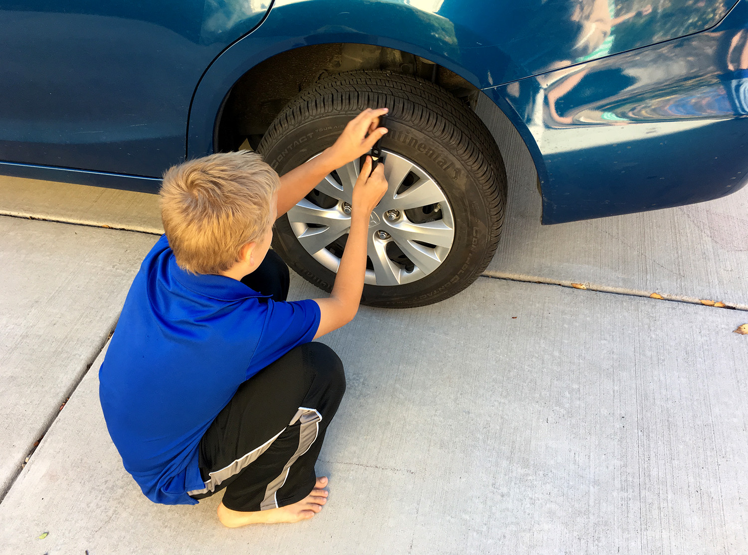 A school of fish: Teaching children to change a tire