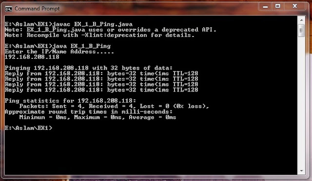 Program for using Ping command