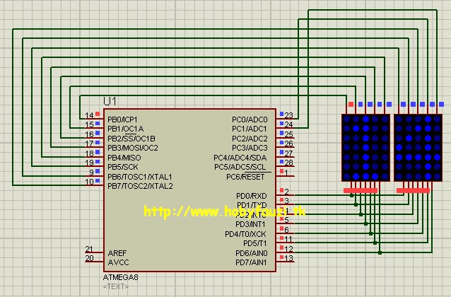 cara menampilkan angka ke dot matrik 5x7 - Belajar Elektronika