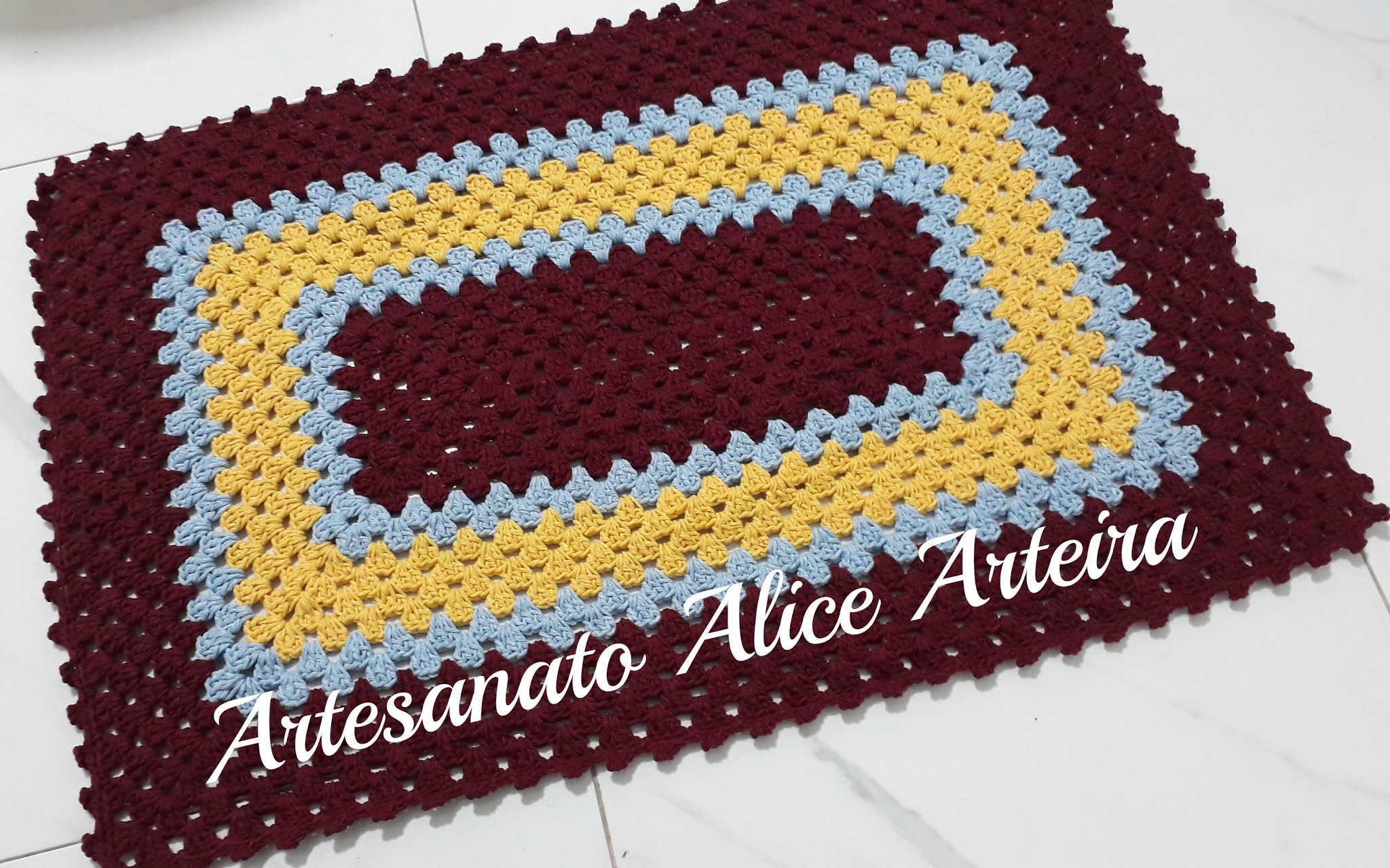 TAPETE DE CROCHÊ RETANGULAR SUPER FÁCIL