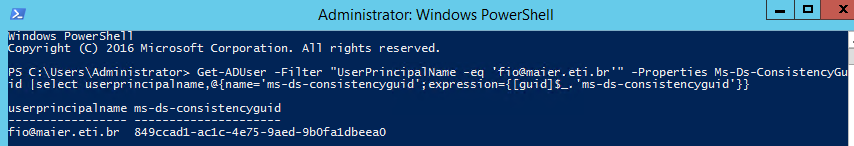HardMatch de Ms-Ds-ConsistencyGuid e ImmutableId