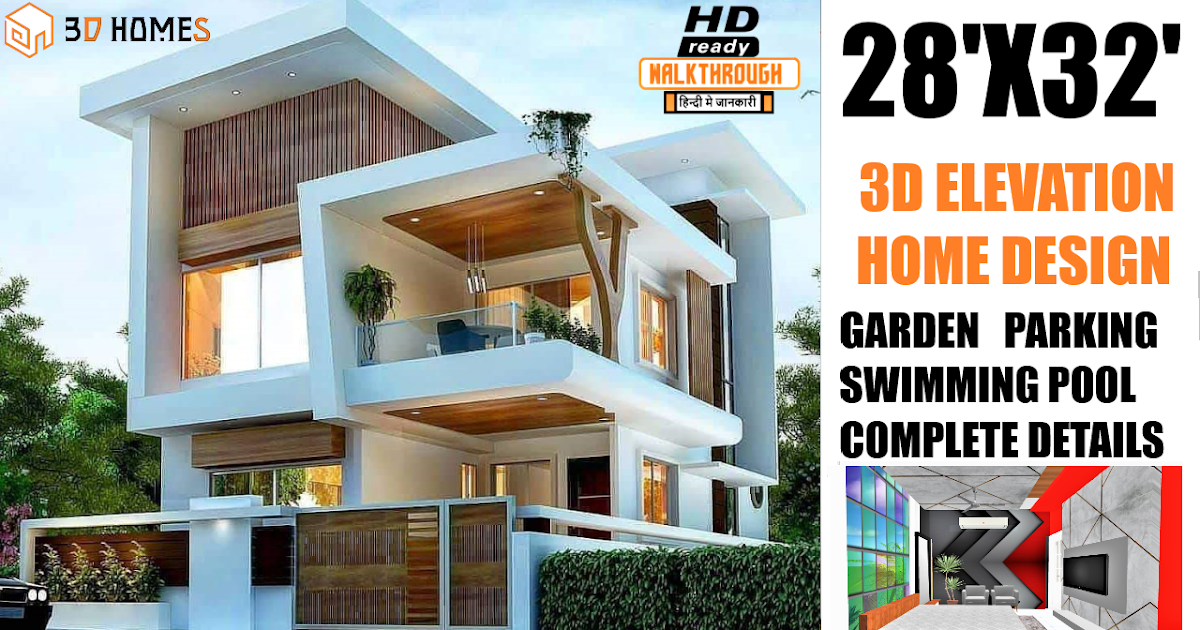 3D Home Design | 28x32 House Plans | 3bhk House Design | Walk through ...
