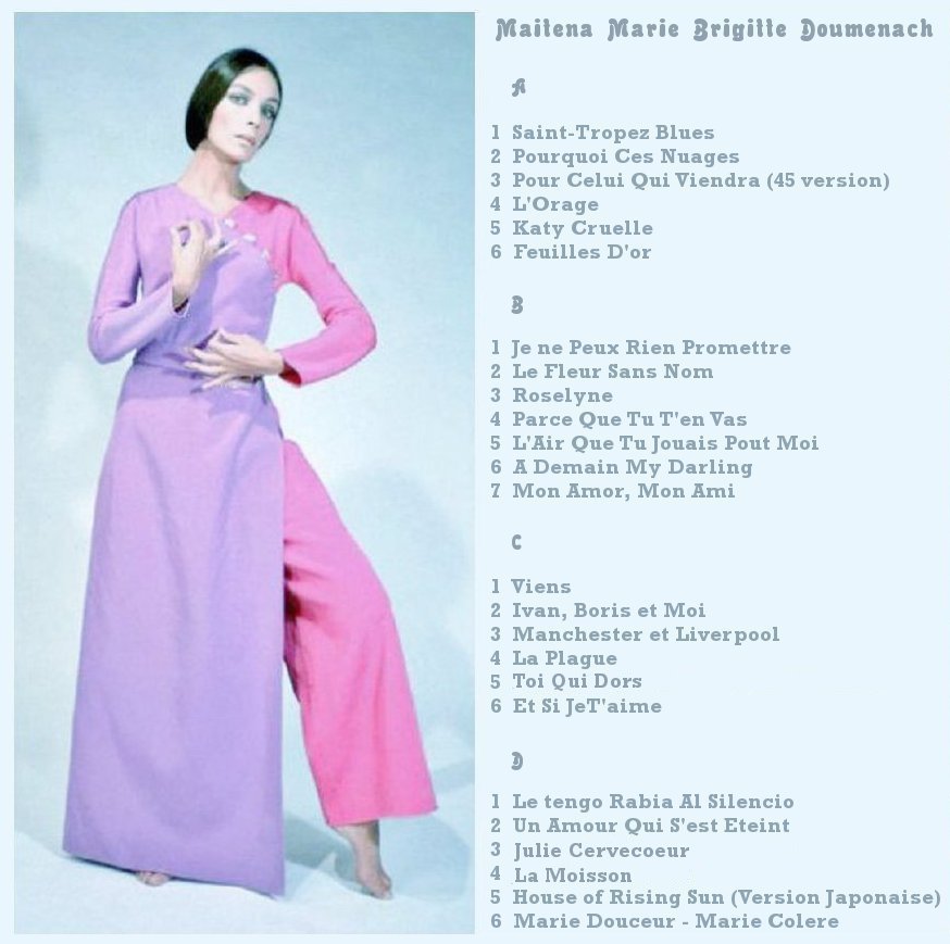 DREAM WEAPONS: Marie Laforêt - Maïtena Marie Brigitte Doumenbach (C60)