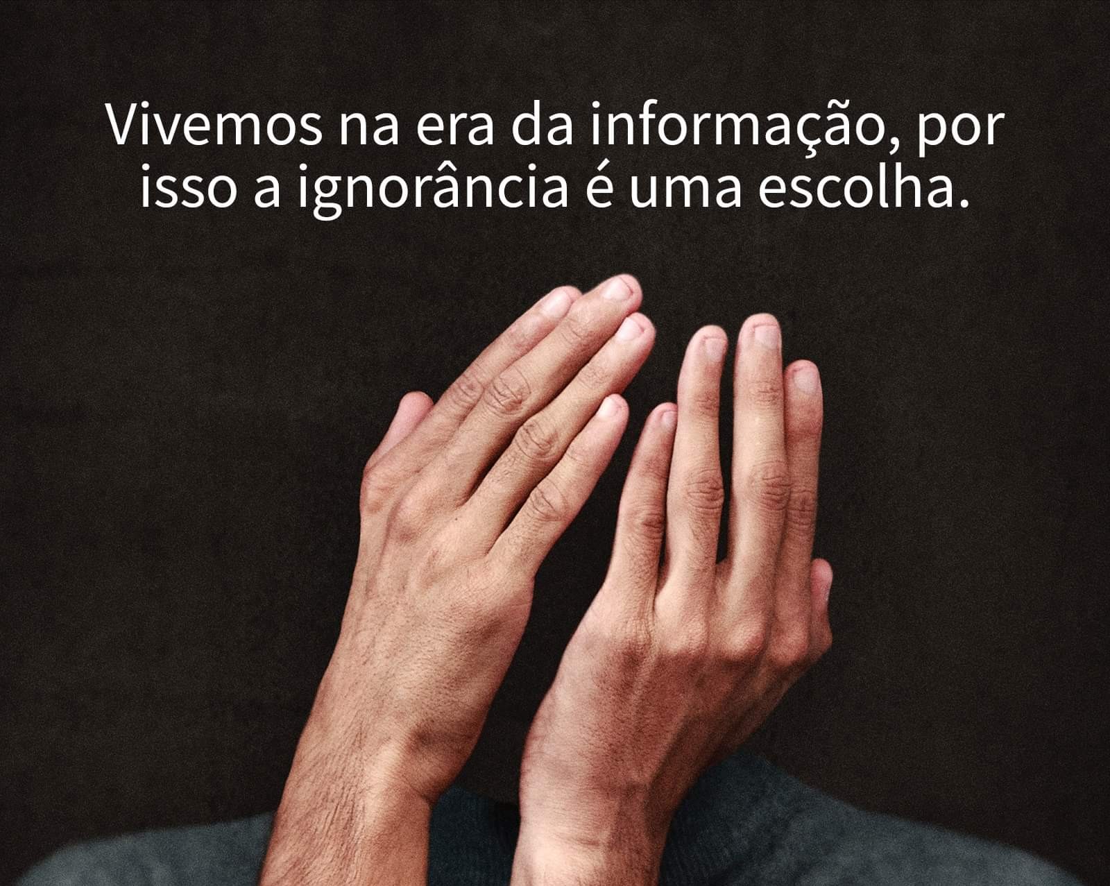 Vivemos na era da informação, por isso a ignorância é uma escolha.
