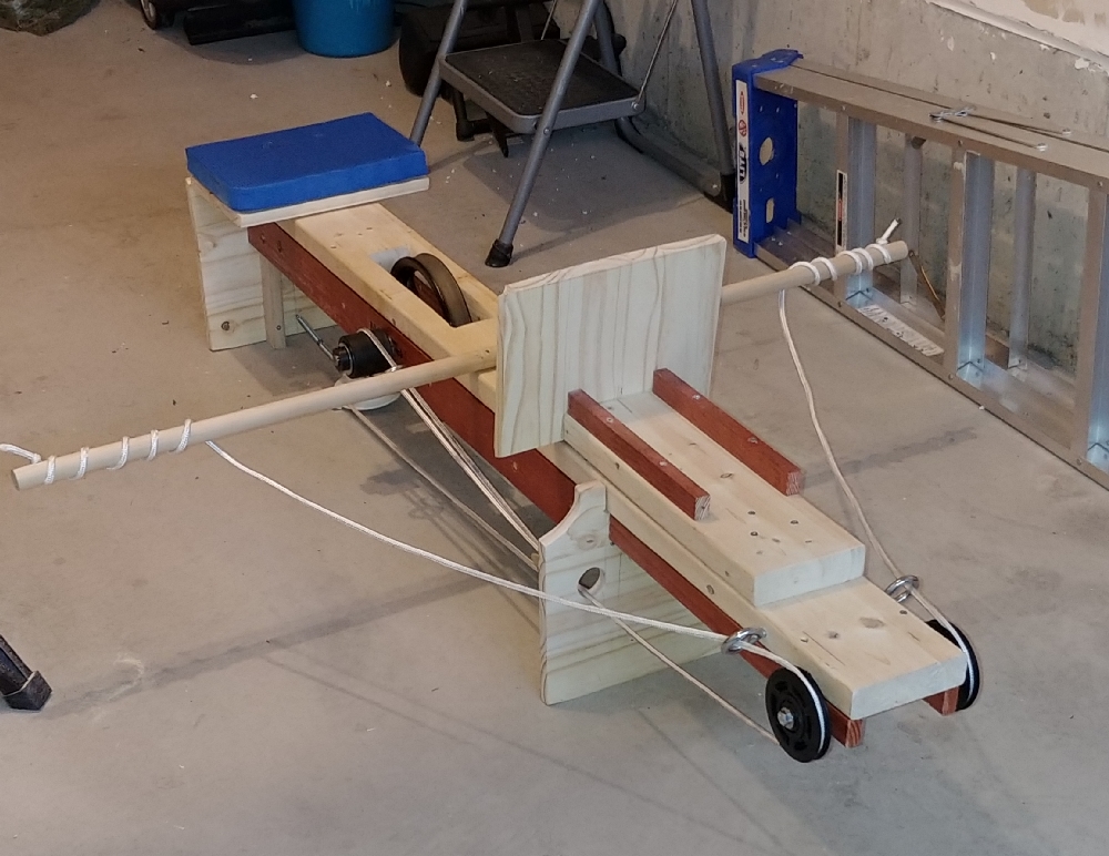 Another completed DIY kayak ergometer from a Nordictrack ski machine