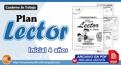 Cuaderno de Trabajo PLAN LECTOR para Inicial 4 años