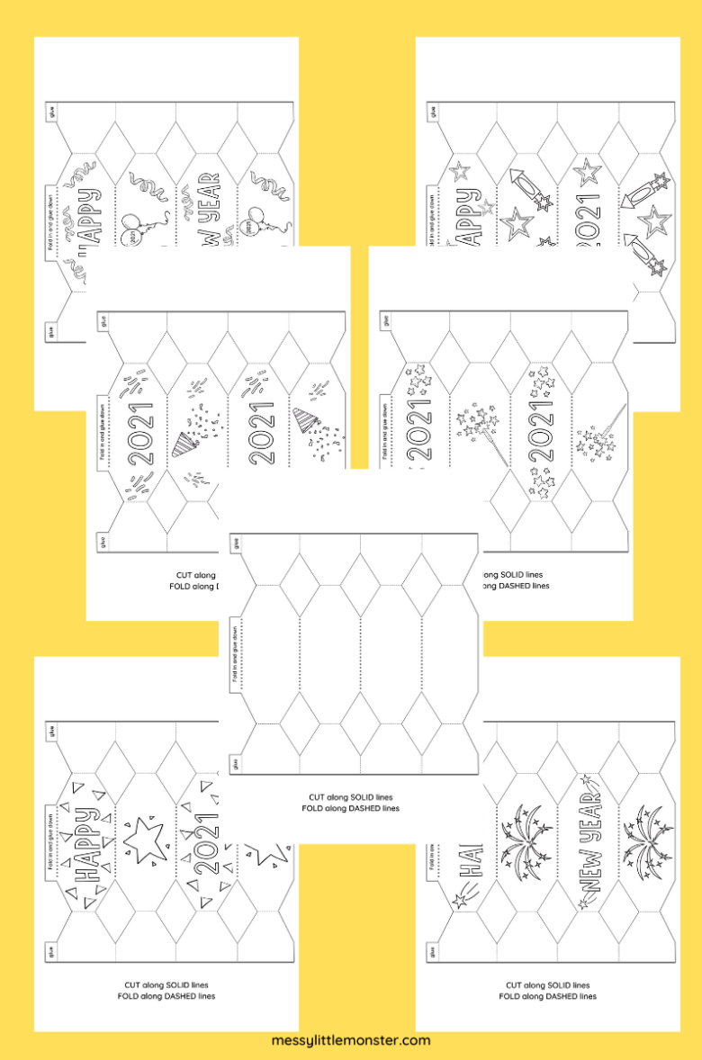 DIY New Years Eve Party Crackers Template - Messy Little Monster