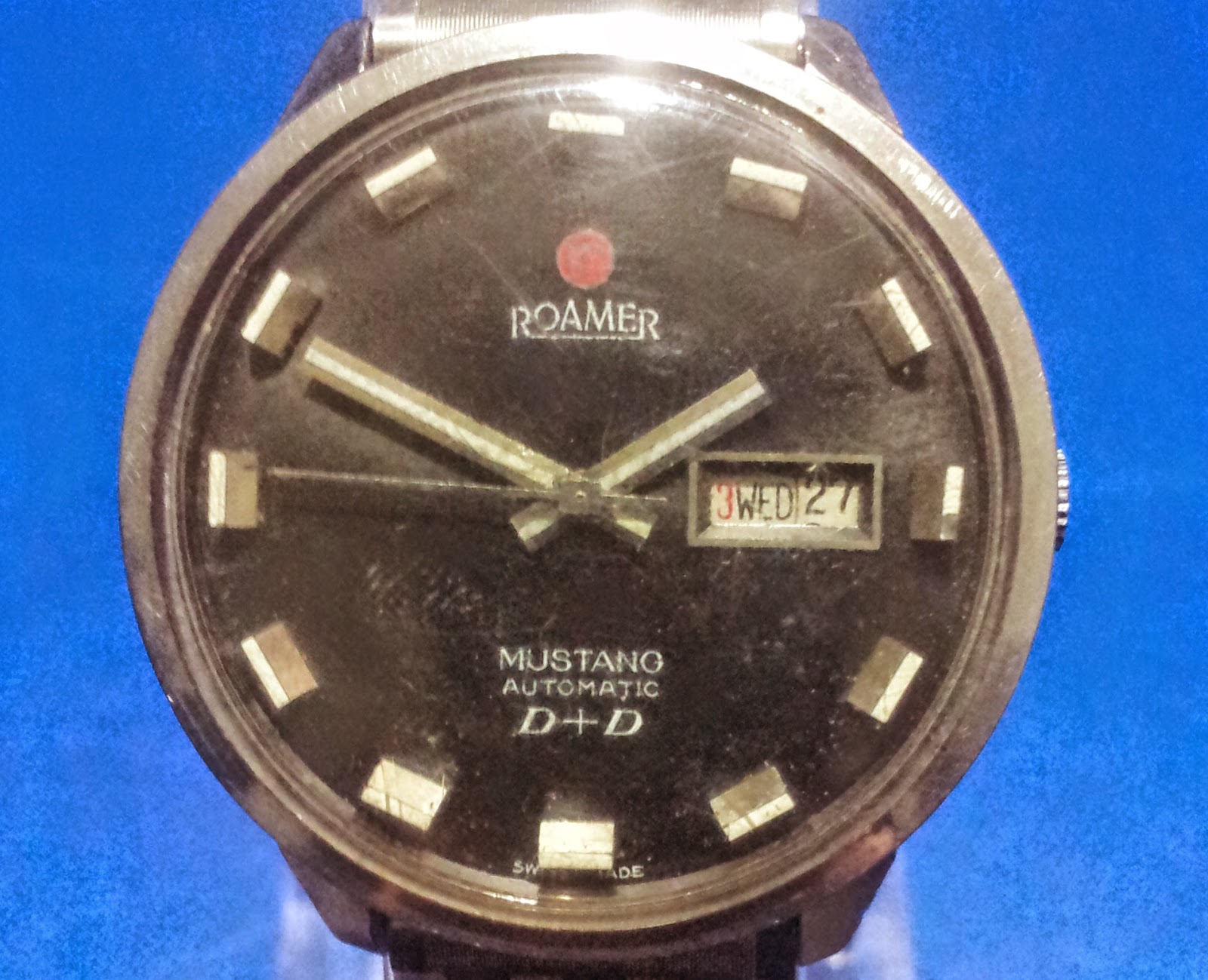 silvium antiques: Vintage roamer mustang automatic Mens Watch,Day Date