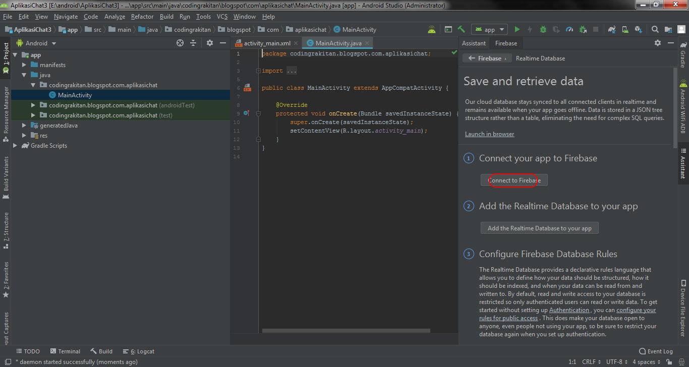 Cara Membuat dan Menghubungkan Firebase dengan Project Android Studio ~ CODING RAKITAN ...