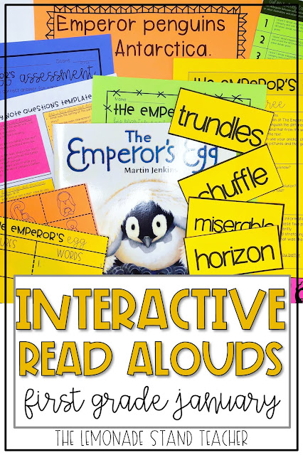 First Grade Interactive Read Alouds for January | The Lemonade Stand