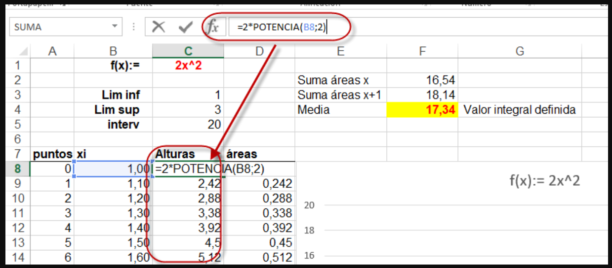 Calculo Integral en EXCEL ~ Tecnología e informática para secundaria.
