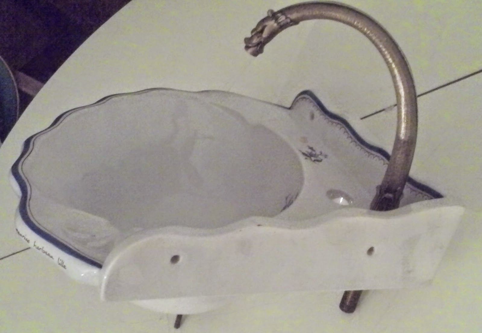 ancien lave main Herbau Lille, lavabo décor Rouen ANTIQUE FRENCH ...