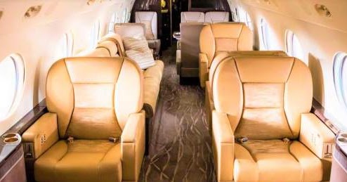The Gulfstream G450 can seat up to 12 very comfortably.