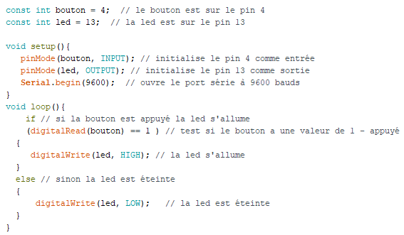 Apprendre à programmer avec Arduino - LED et bouton poussoir