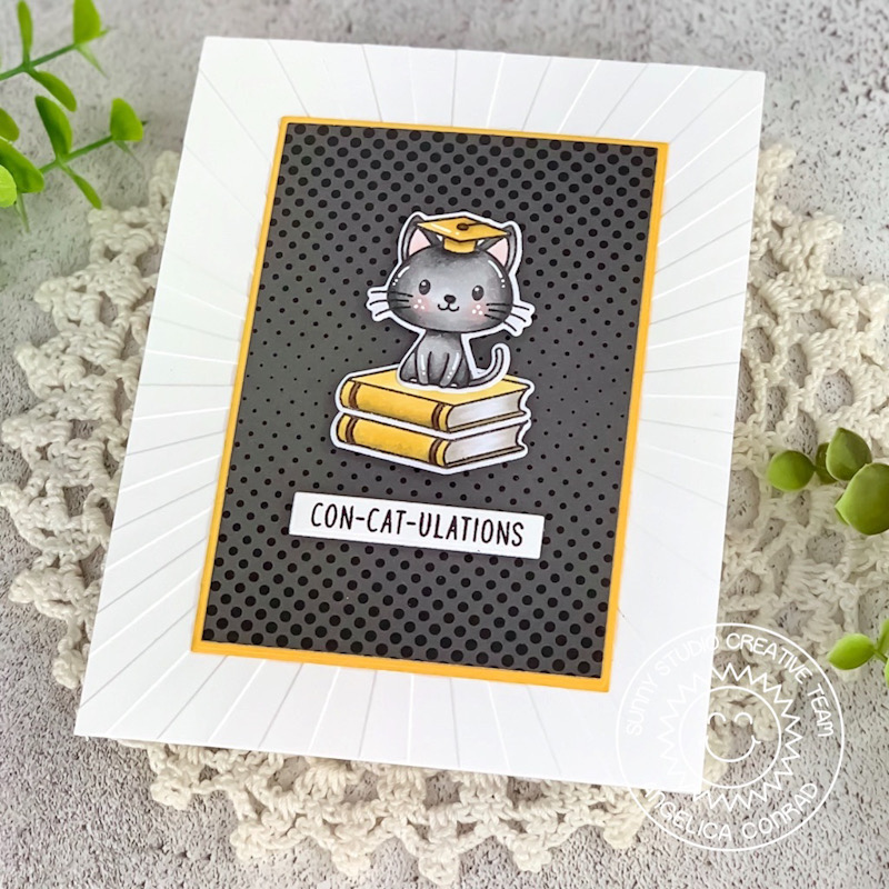 Sunny Studio: Grad Cat Cards with Angelica and Mindy