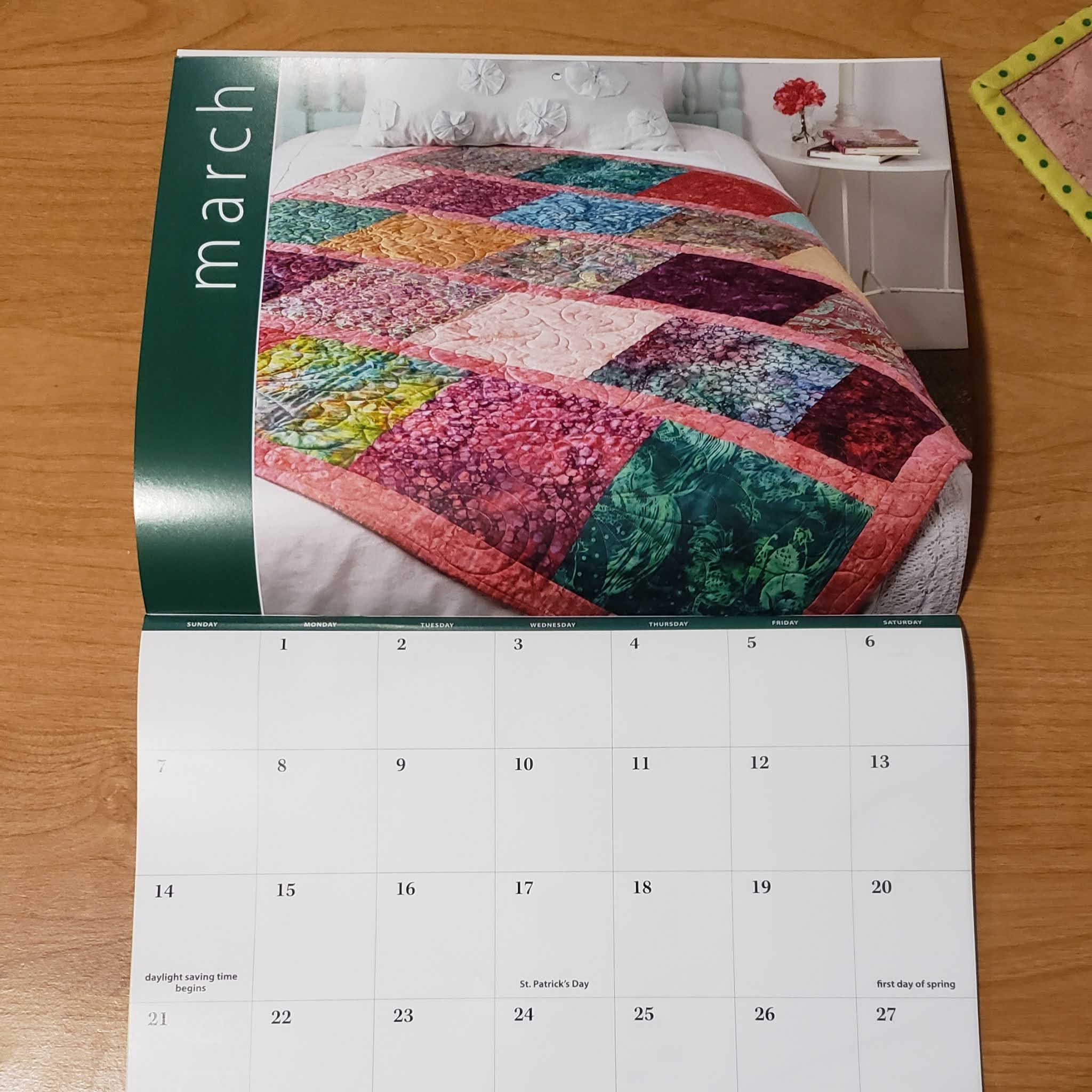 Masterpiece Quilting: I'm March in Quilter's World 2021 Calendar