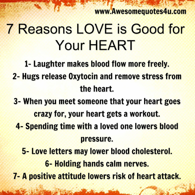 Awesomequotes4u.com: 7 Reasons LOVE is Good for Your HEART