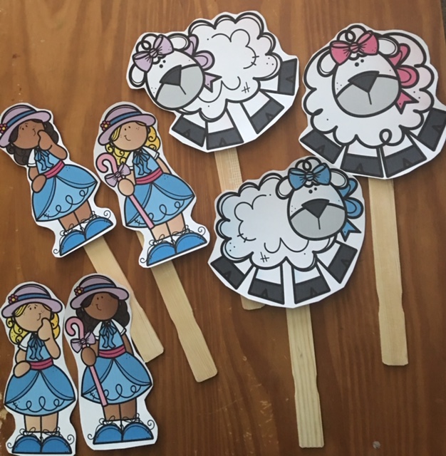 LITTLE BO-PEEP TEACHER PUPPET STICKS ~ Book Units by Lynn