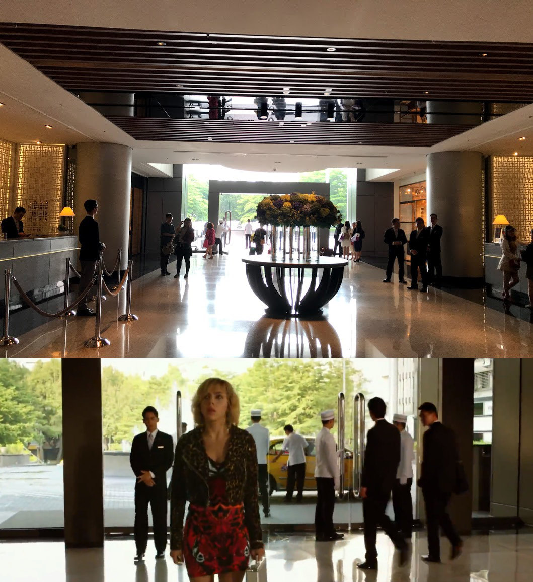 Which hotel in Taiwan was 'Lucy' filmed at?