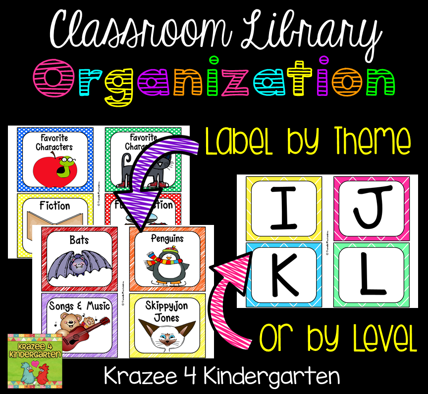 Krazee 4 Kindergarten: Classroom Library Labels