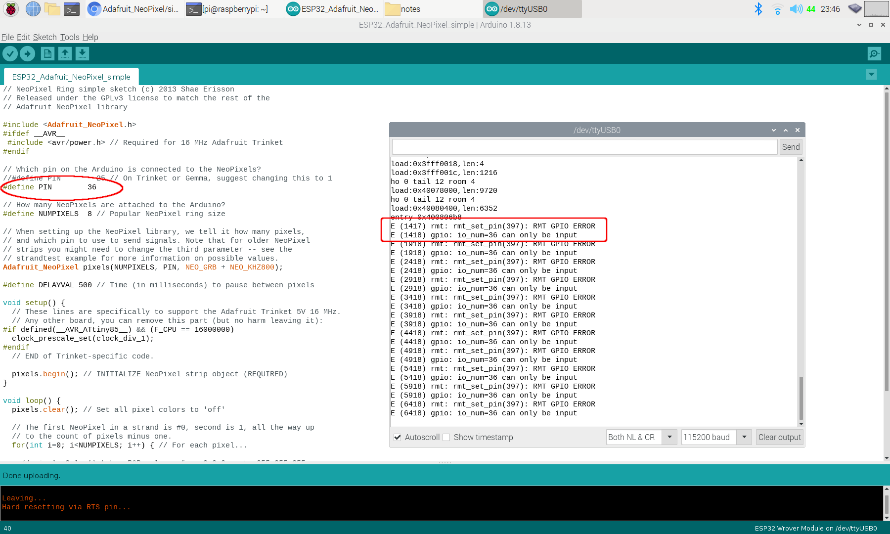 Arduino Er Esp32 Drive Neopixel Using Adafruitneopixel Library